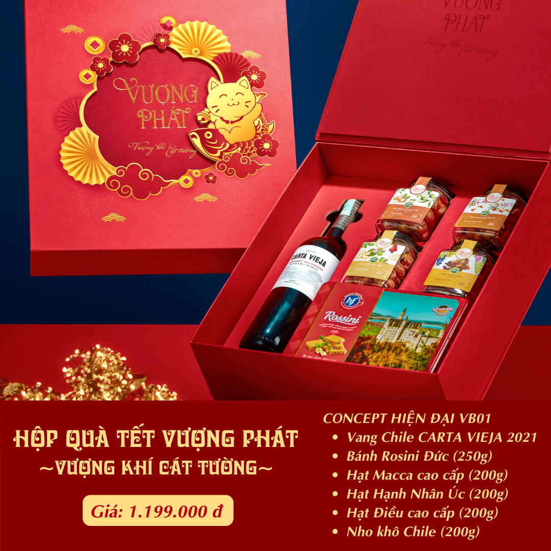 Hộp quà Tết Vượng Phát - Cap cấp, sang trọng 2023